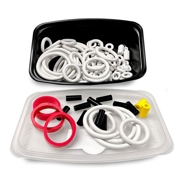 125-Piece White Rubber Ring Set - Black