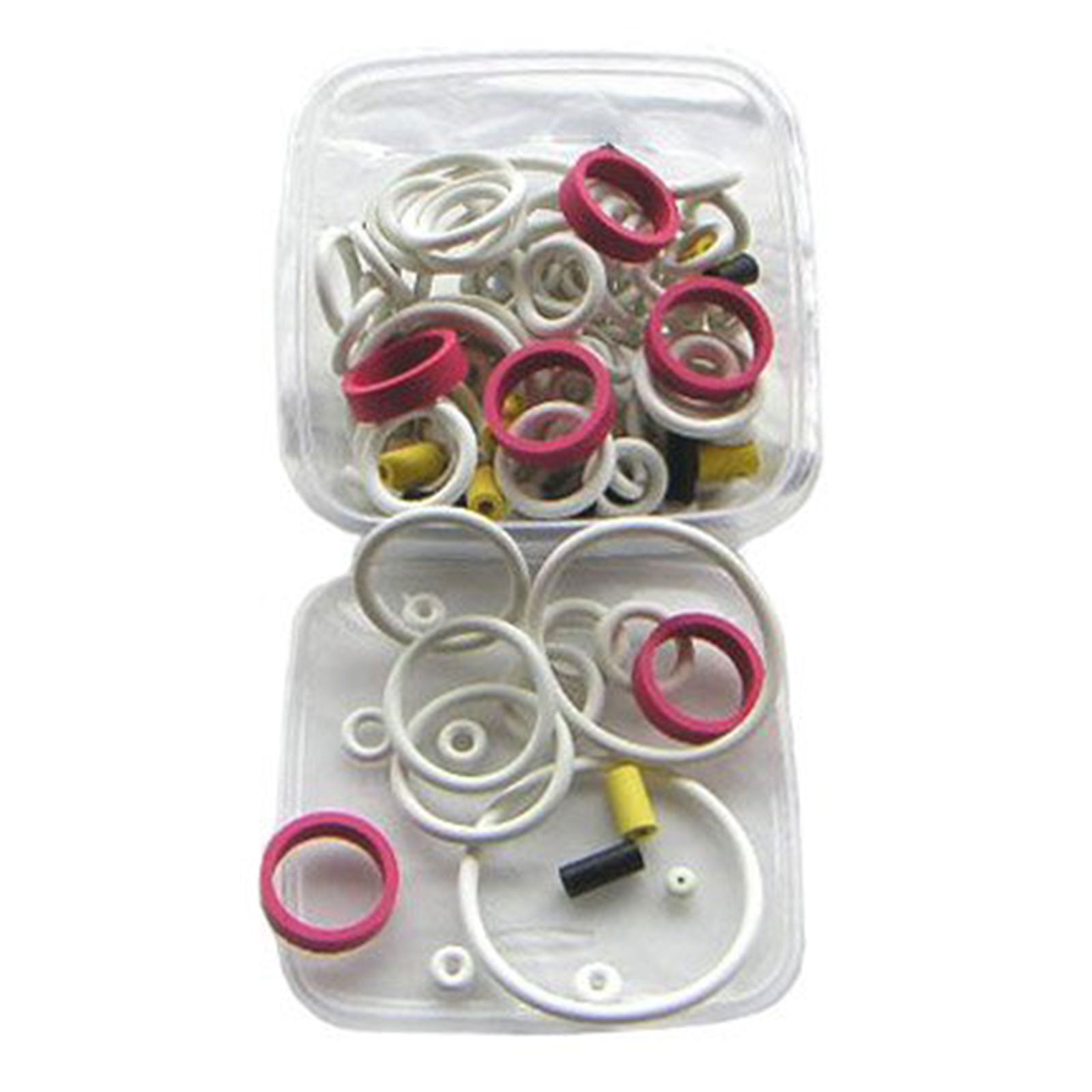 125-Piece White Rubber Ring Set - Red