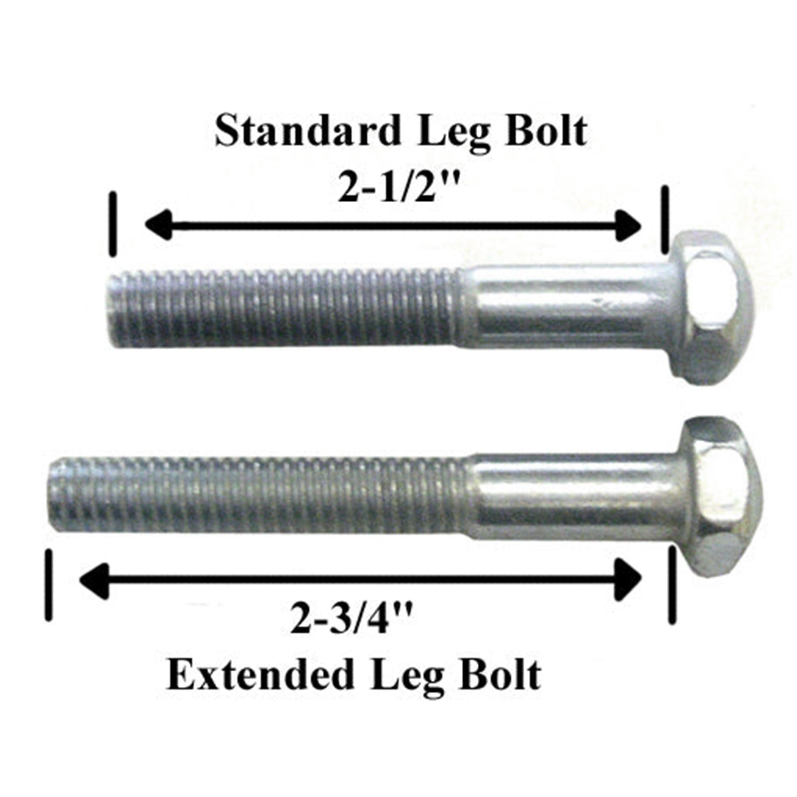 Leg Bolt Extended Silver - 2-3/4" Wms/Bally/Stern