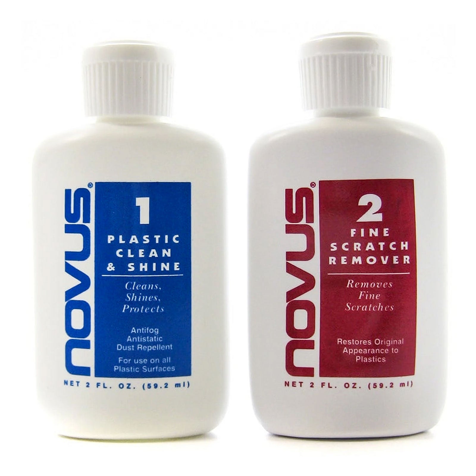 Novus #1 & #2 Plastic Cleaner & Polish Pack – 2oz Bottles